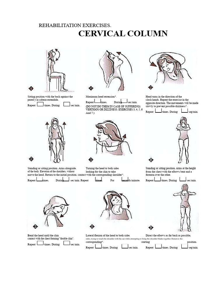 Cervical Rehabilitation Exercises Guide | PDF | Anatomical Terms Of ...