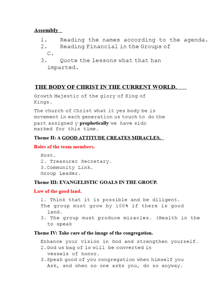 Topics to Discuss with Growth Groups. | PDF
