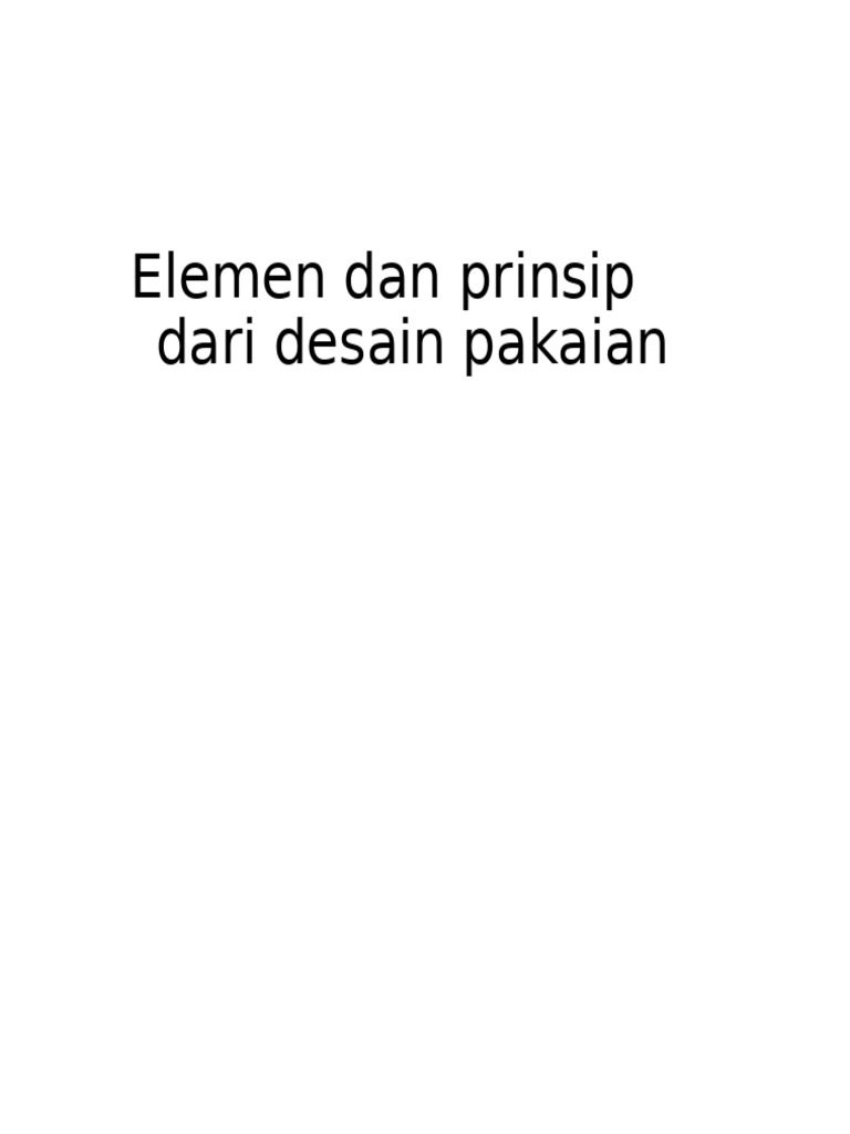 Elemen Kunci Desain Pakaian Modern | PDF