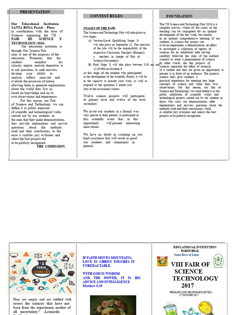 Triptych VIII Science Fair 2017 | PDF | Science | Reason