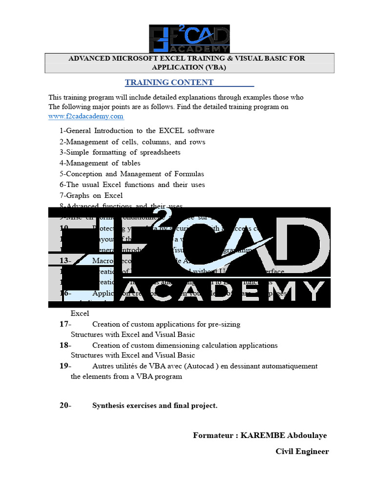 Advanced Excel Training Program Module + VBA - 2 | PDF
