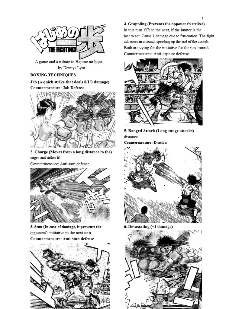 Hajime no Ippo Boxing Techniques Guide | PDF | Human Appearance