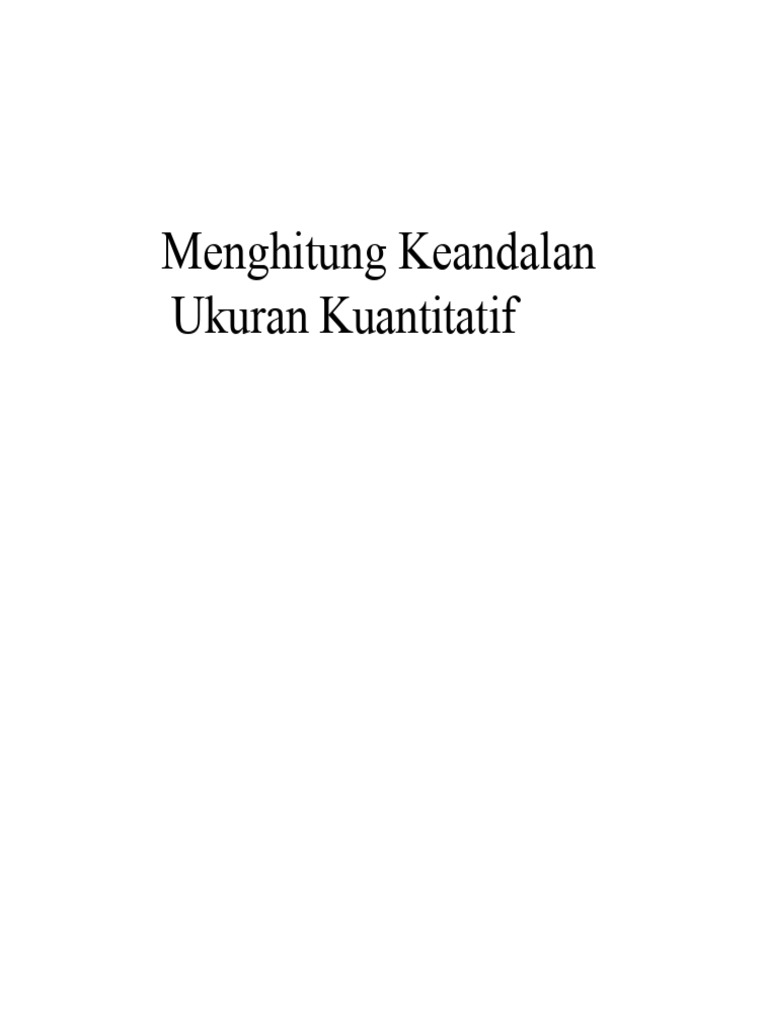 Menghitung Keandalan dengan Split-Half | PDF