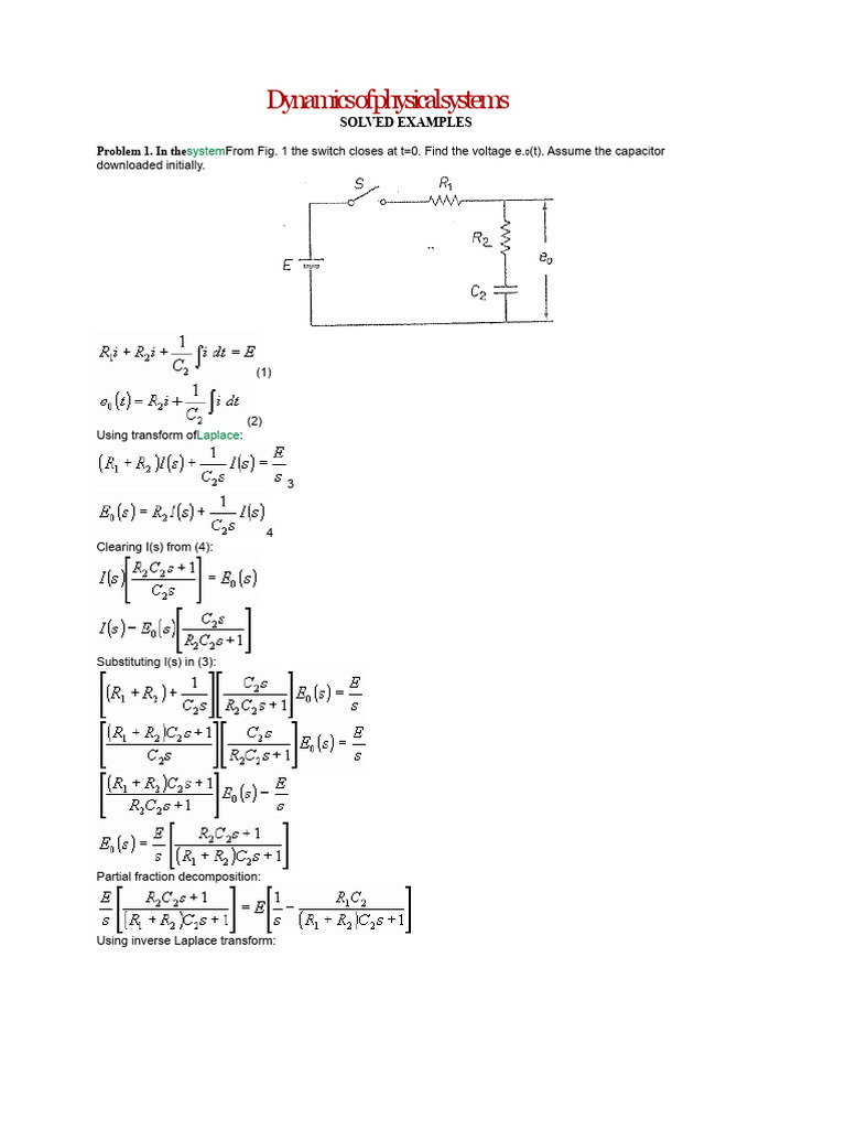 Solved Examples in Dynamics Systems | PDF | Physical Quantities ...