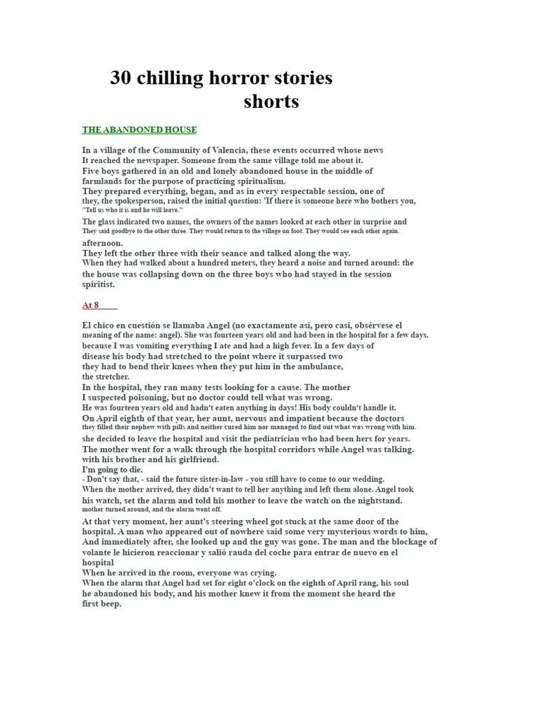30 Chilling Short Horror Stories | PDF | Paranormal