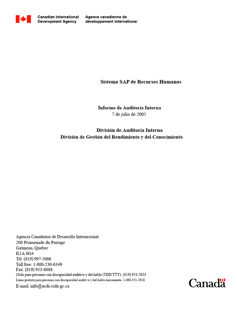 Auditoría del Sistema SAP RRHH 2005 | PDF | Gestión de recursos humanos ...