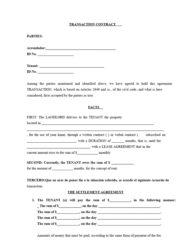 3022 Model Transaction Contract | PDF