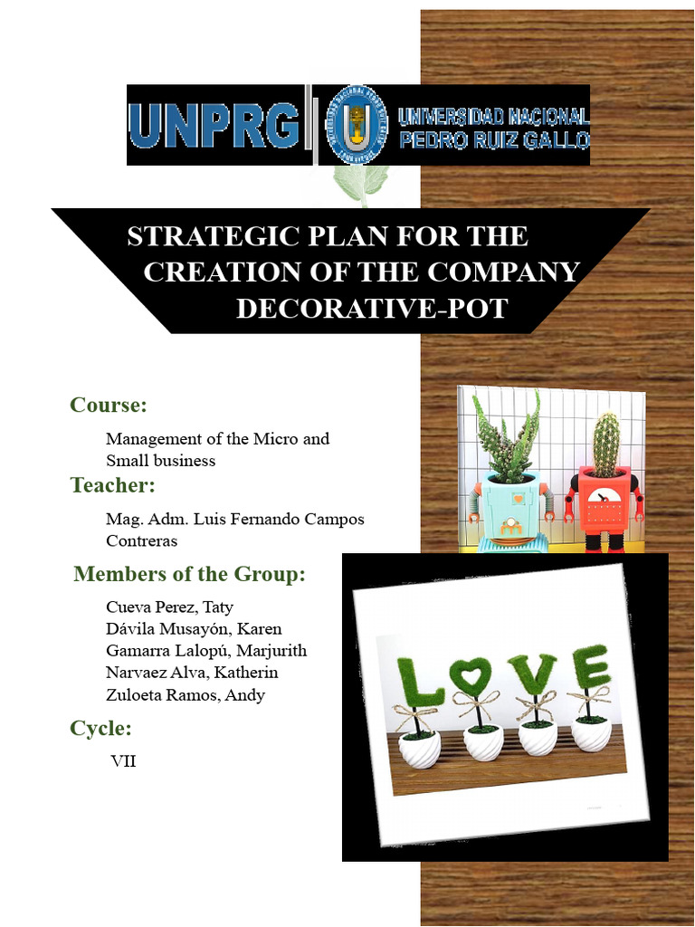 Strategic Plan For The Creation of The Company Deco-Pot | PDF | Market ...