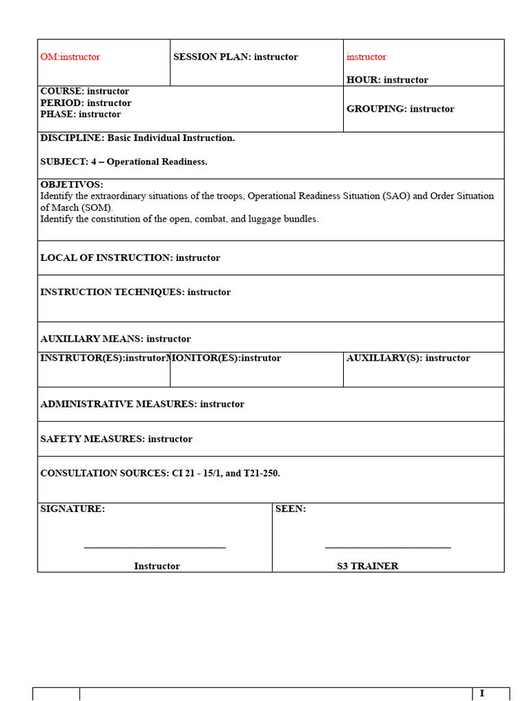 15 - Session Plan - Operational Readiness | PDF