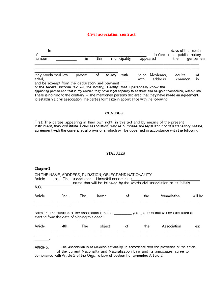 Civil Partnership Contract | PDF | United Nations General Assembly ...