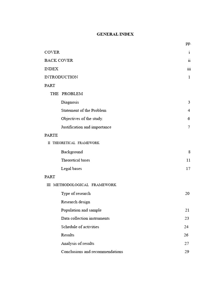 Research METHODOLOGY Project General Index | PDF