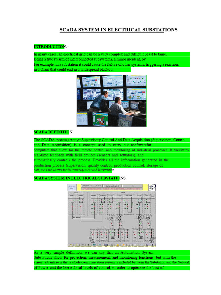 Scada System in Electrical Substations | PDF | Scada | Automation