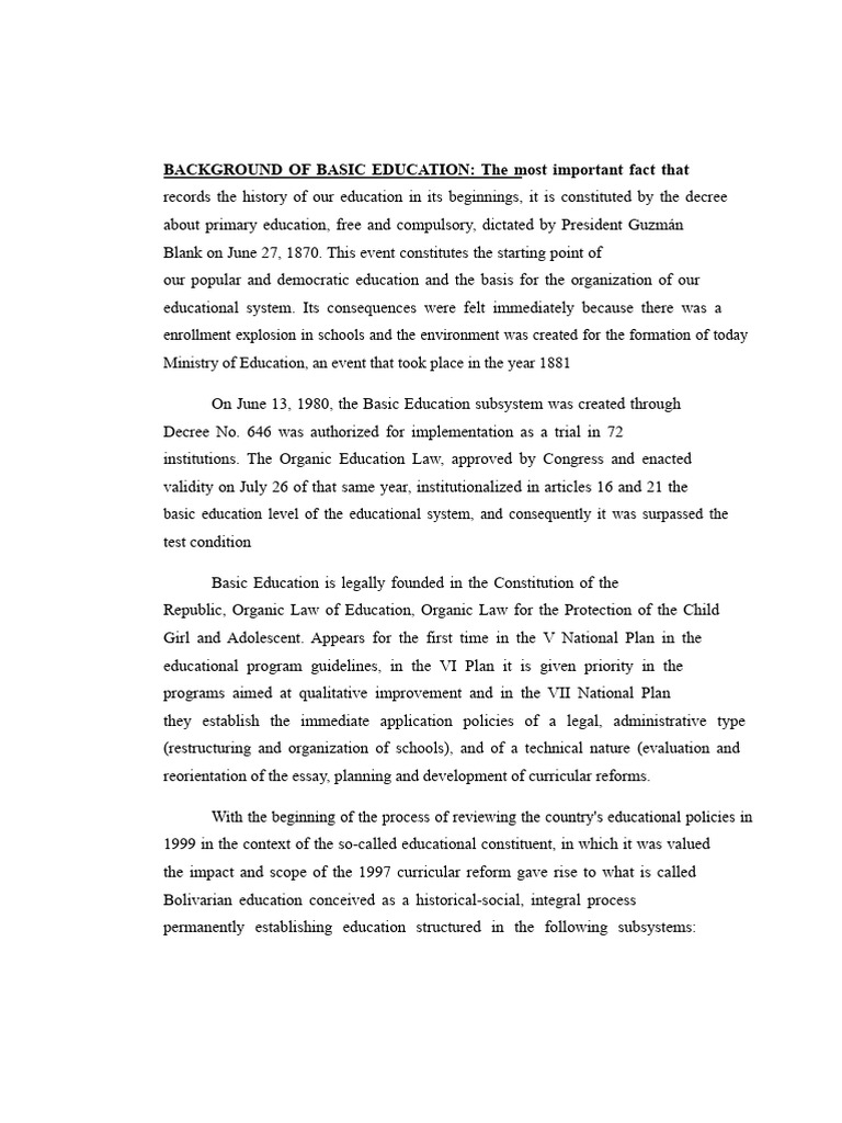 History and Evolution of Basic Education | PDF | Evaluation | Curriculum