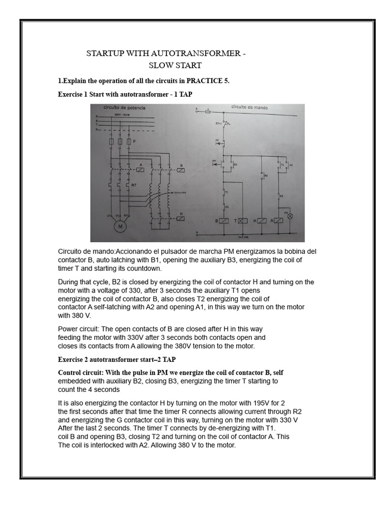 Starting With Autotransformer | PDF | Transformer | Equipment