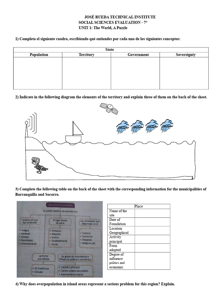 Social Sciences Evaluation: 7th Grade Unit 1 | PDF