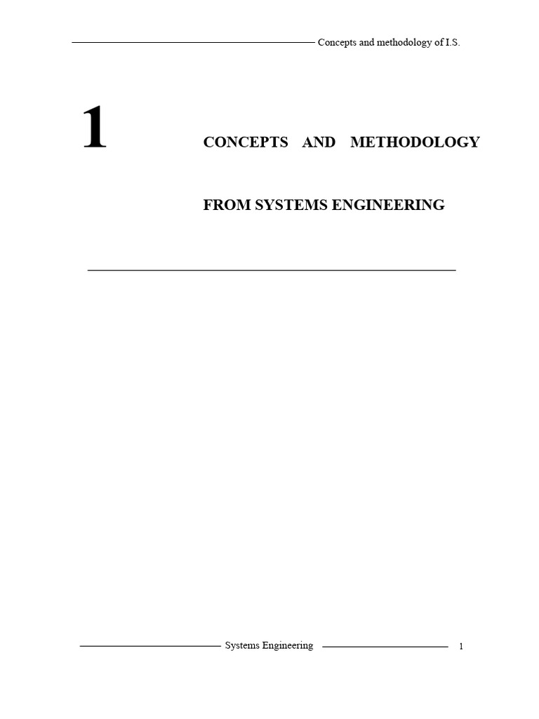Topic 1: Concepts and Methodology of Systems Engineering | PDF | Systems Engineering | System
