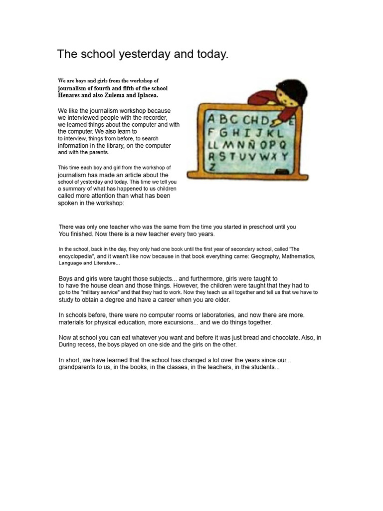 Evolution of School: Then and Now | PDF