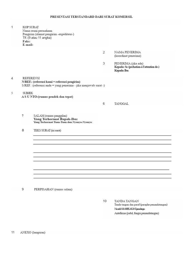 Panduan Format Surat Komersial | PDF