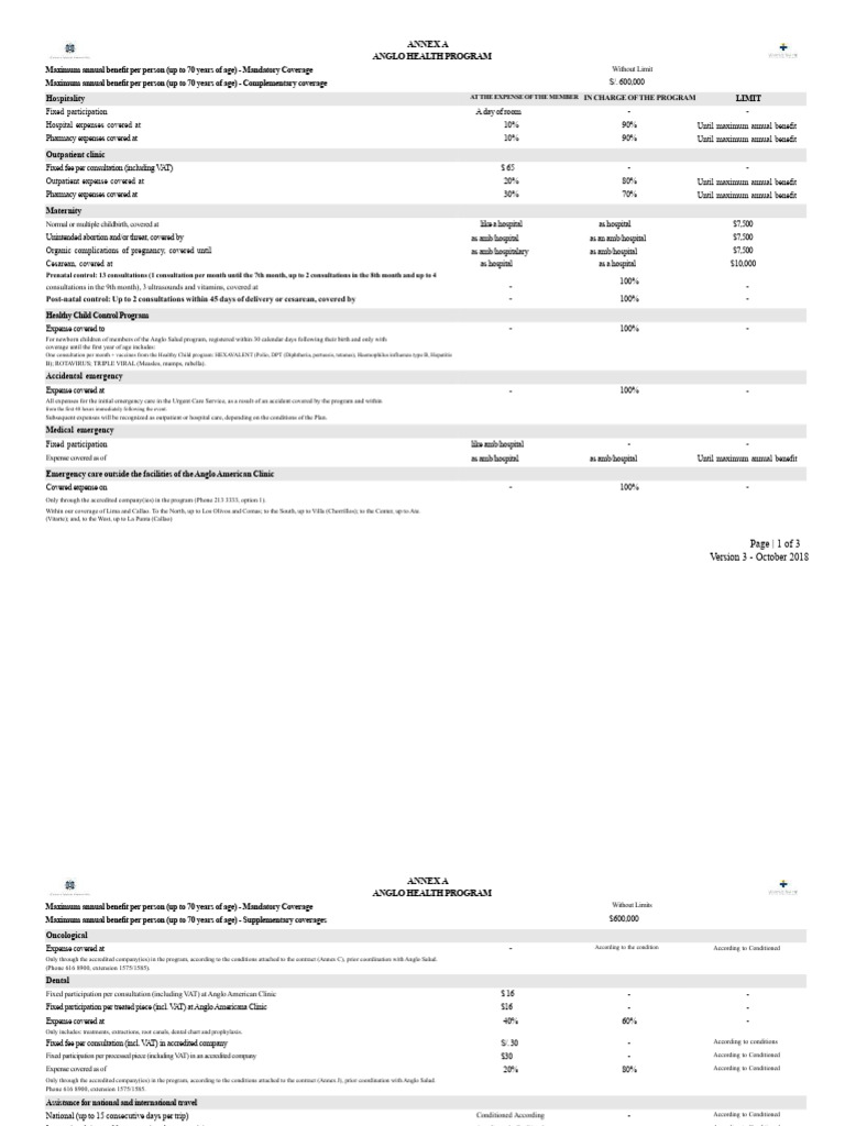 Anglo Health Program Benefits Overview | PDF | Health Care | Health ...