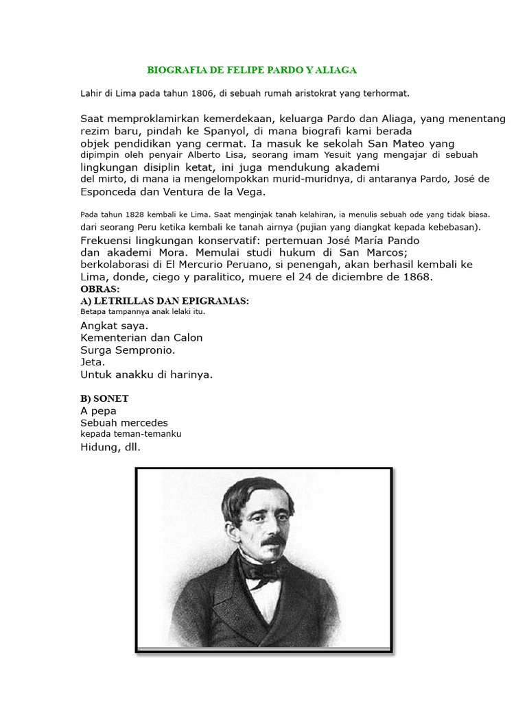 Biografi Felipe Pardo y Aliaga | PDF