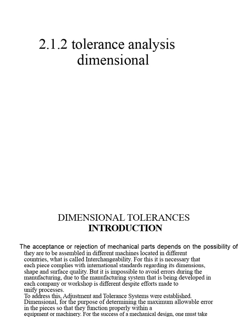 2.1.2 Analysis of Dimensional Tolerances | PDF | Engineering Tolerance ...