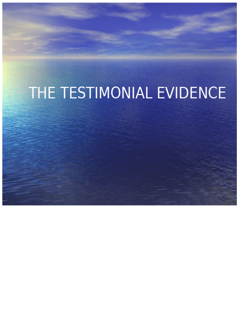The Testimonial Evidence | PDF | Witness | Testimony