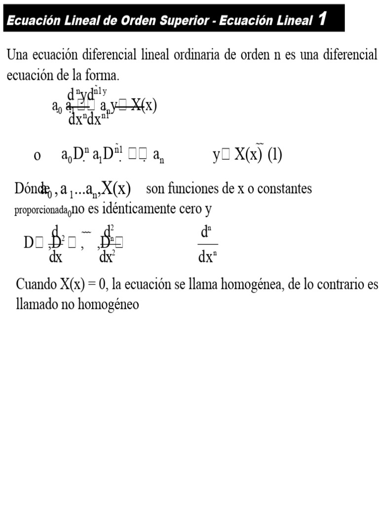 Ecuaciones Diferenciales de Orden Superior - Dr. M. A. Maleque | PDF ...