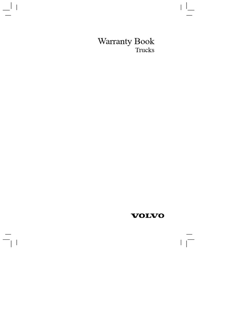 Volvo Truck Warranty Manual | PDF | Truck | Motor Vehicle