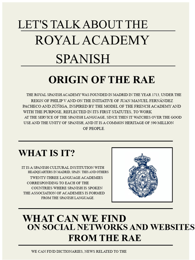 Infographic About The Royal Spanish Academy | PDF