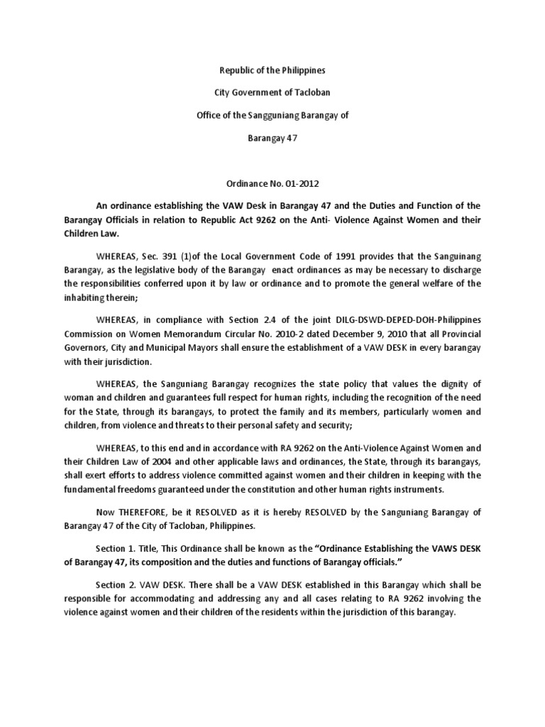 Vawc Desk | PDF | Victimology | Violence