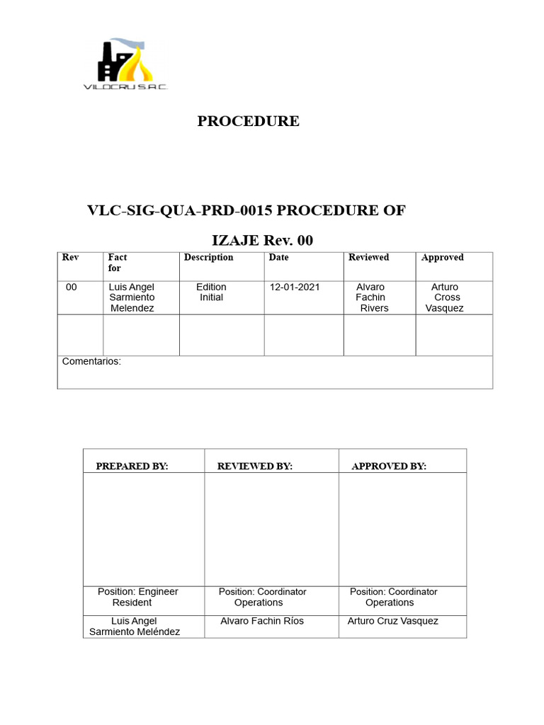 LIFTING OPERATIONS PROCEDURE WITH CRANE TRUCK - Rev 00 | PDF | Crane ...