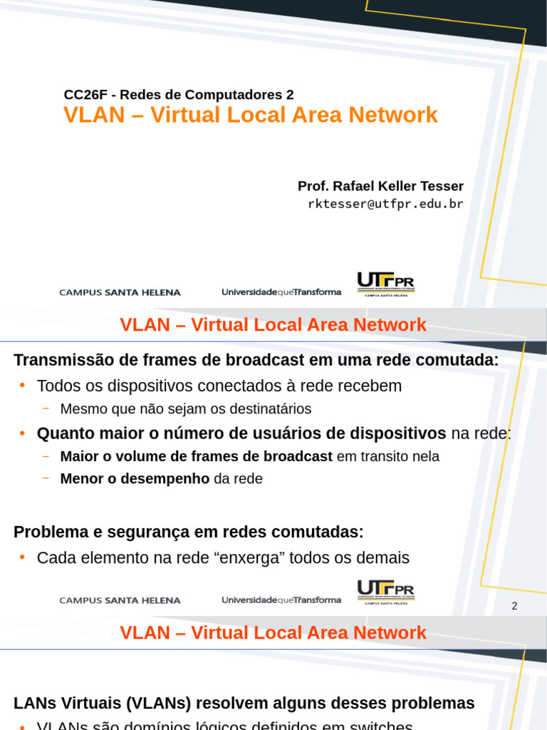 VLAN - Virtual Local Area Network | PDF | Comutador de rede | Rede de computadores