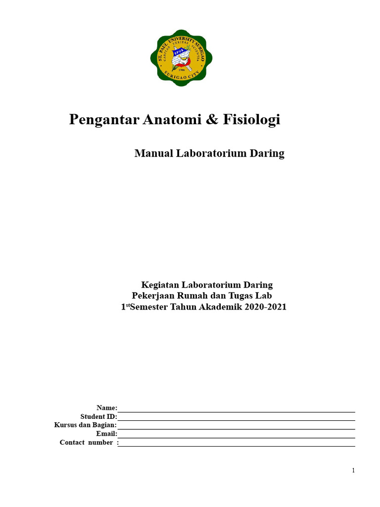 Manual Laboratorium Anatomi Dan Fisiologi Daring | PDF