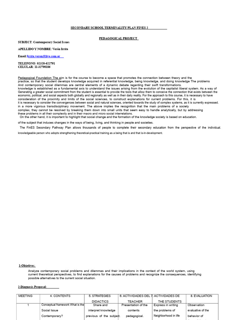 Contemporary Social Issues Project | PDF | Knowledge | Evaluation