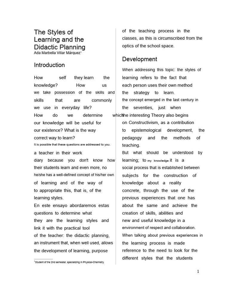Understanding Learning Styles in Education | PDF | Learning Styles ...