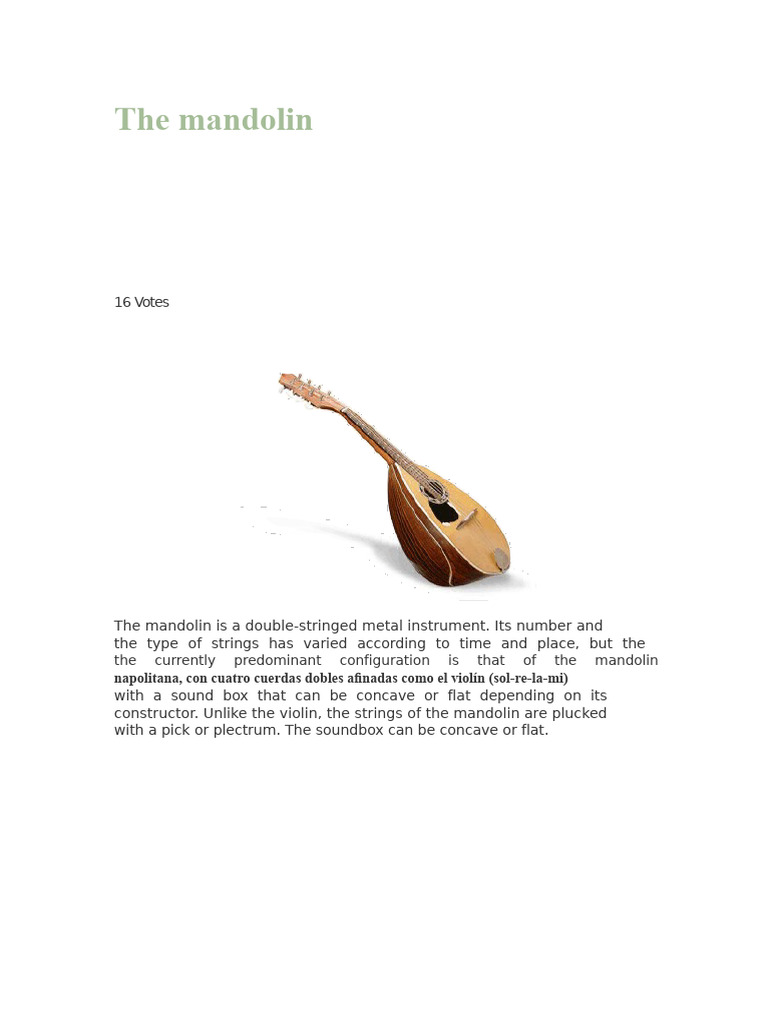 The Mandolin and Its Parts | PDF