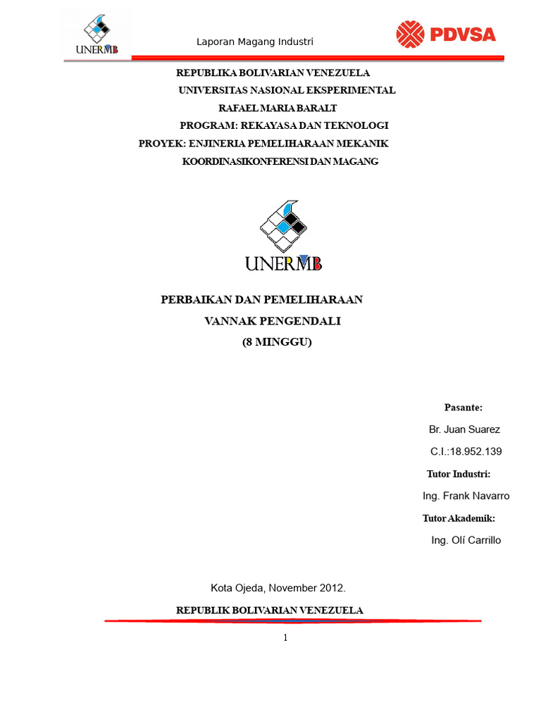 Laporan Magang Pemeliharaan Mekanik | PDF