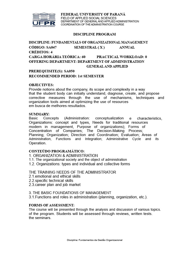 SA047-Fundamentals of Organizational Management | PDF | Psychology ...