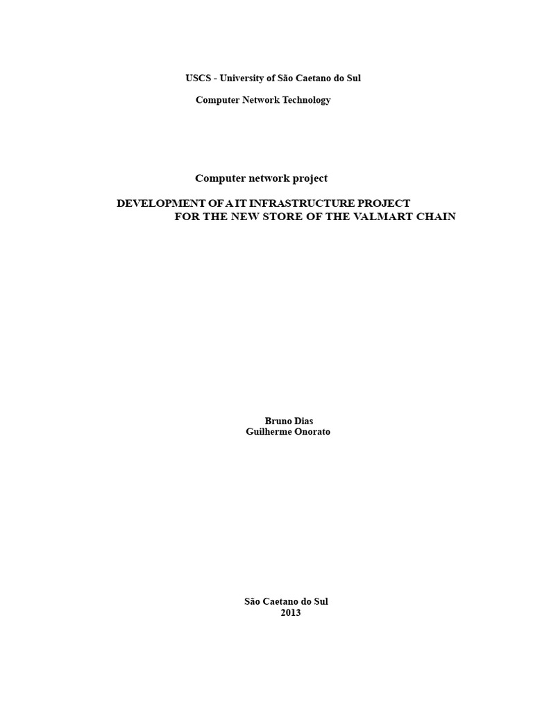 TCC - Computer Networks Project (Co-Advisor Prof. Davis Alves - USCS ...