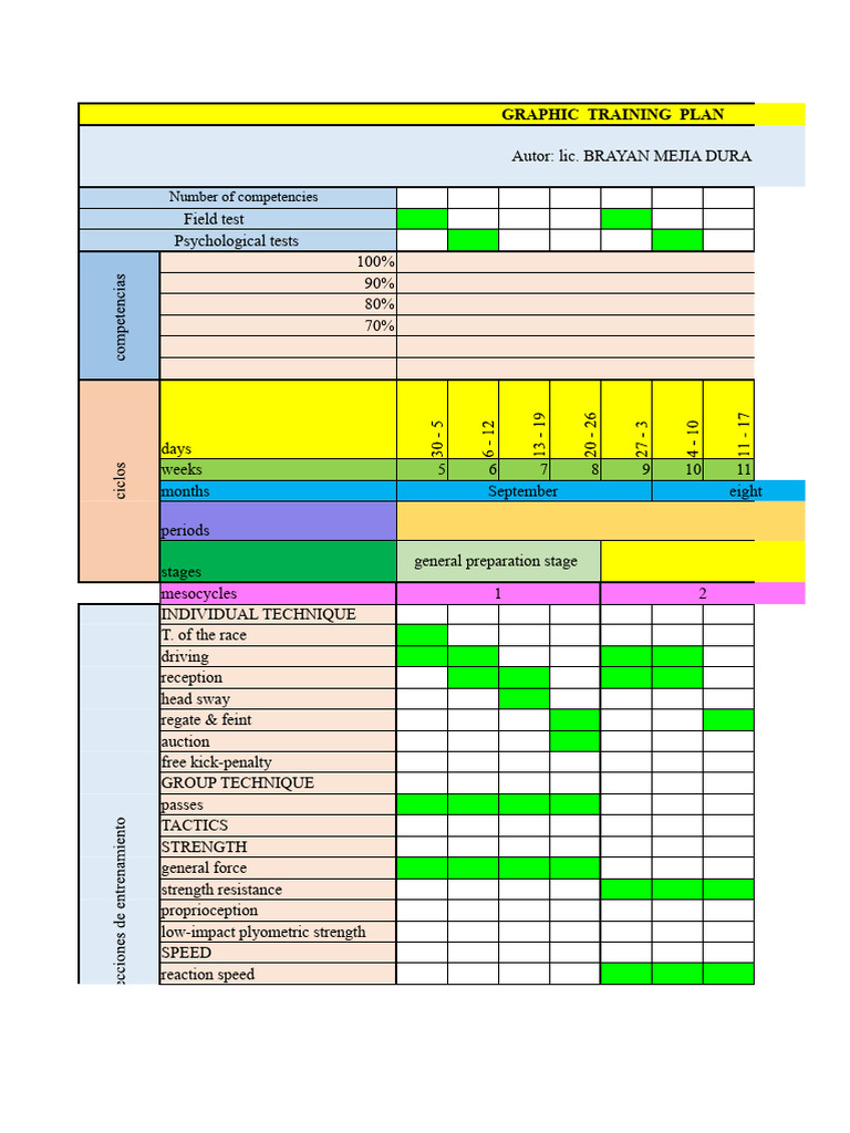 GRAPHIC PLAN, MACROCYCLE SOCCER - MESOCYCLES - LOAD PLAN - YOUTH ...