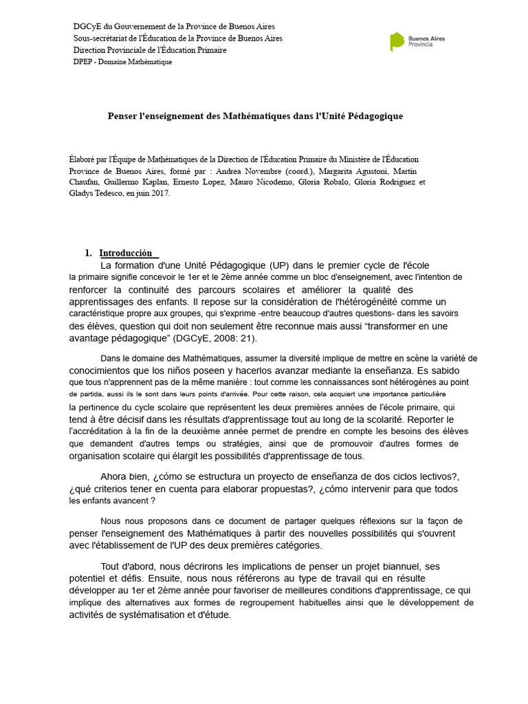 Enseignement des Mathématiques en UP | PDF | Pédagogie | Mathématiques