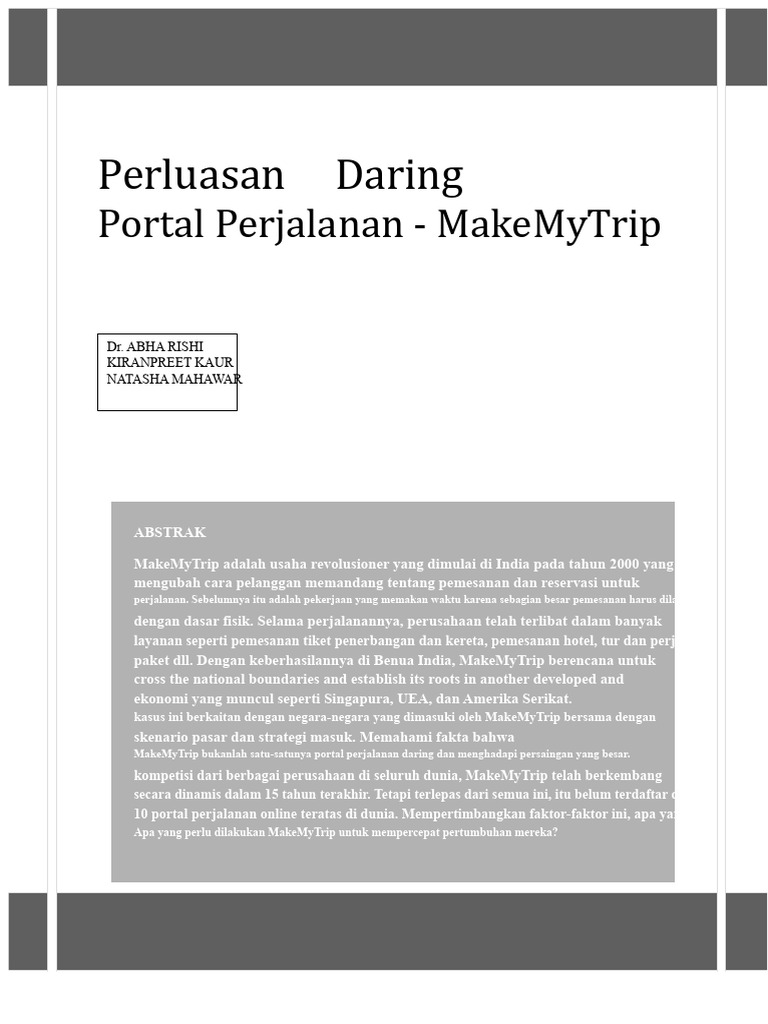 MakeMyTrip - Studi Kasus Pra-Tinjauan | PDF