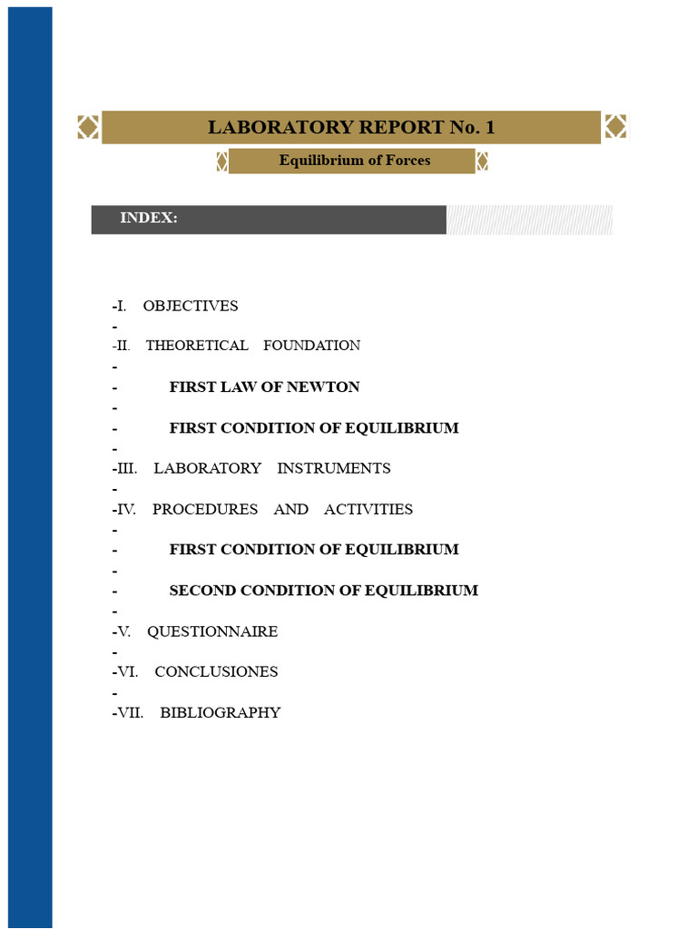 Equilibrium of Forces Laboratory Report | PDF | Force | Inertia