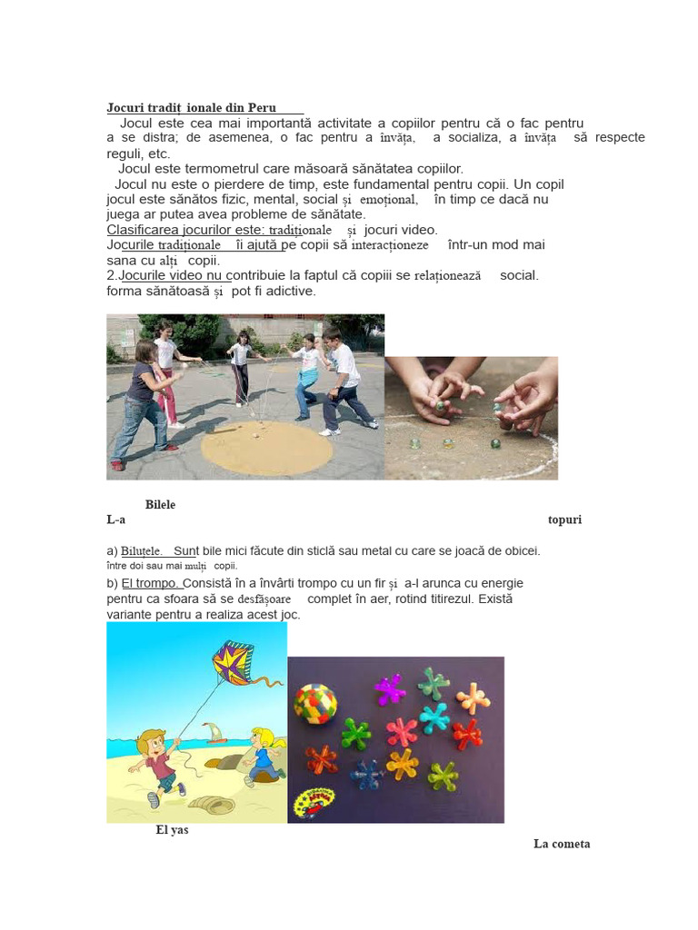 Jocuri Tradiționale Din Peru | PDF
