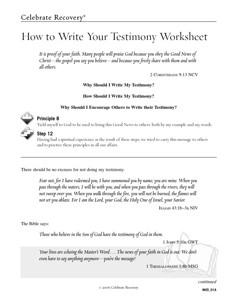 How To Write Your Testimony Worksheet | PDF | The Gospel | Jesus