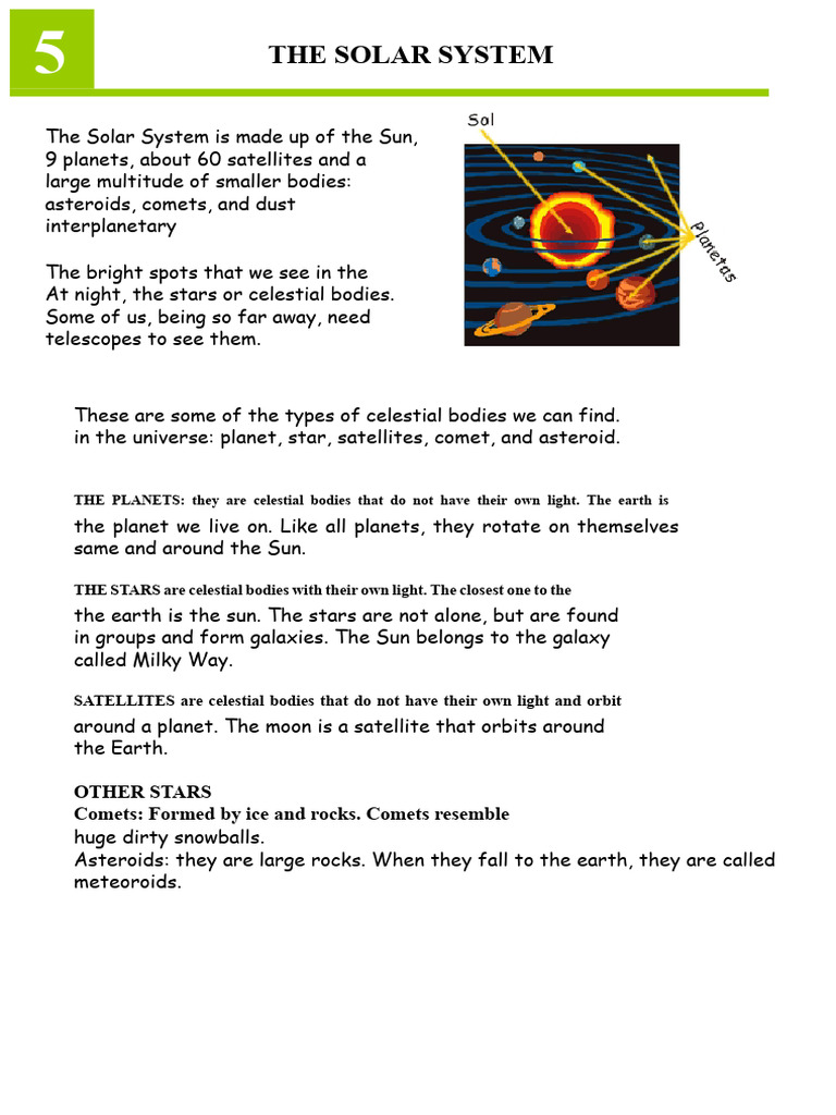 The Solar System 5th Grade Adapted | PDF | Planets | Solar System