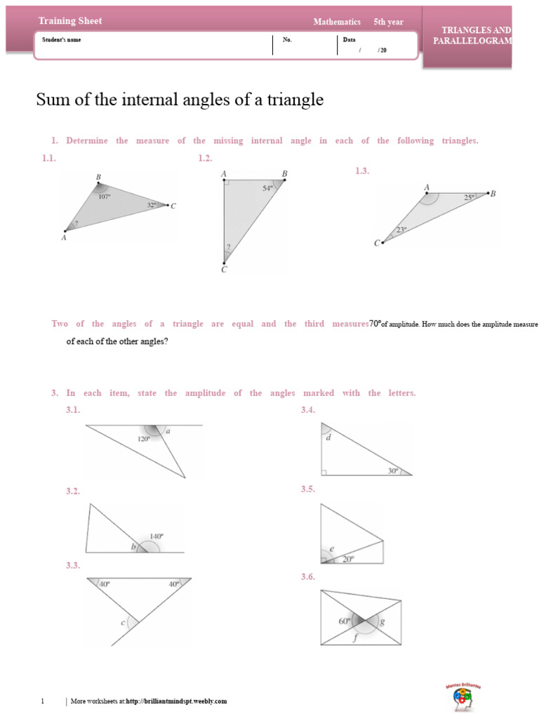 Sum of The Internal Angles of A Triangle | PDF | Triangle | Angle
