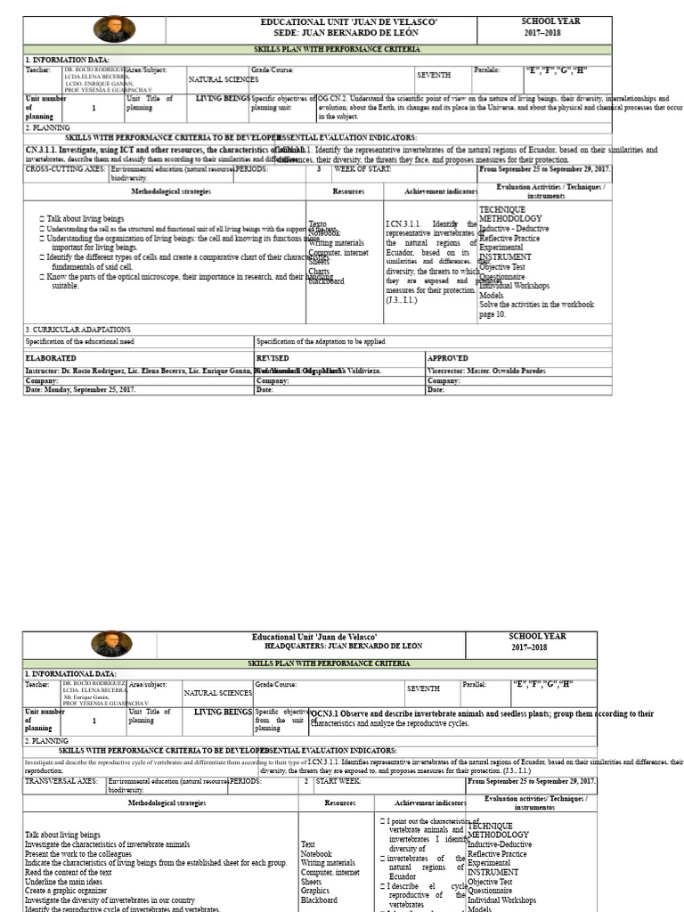 P.skills Natural Sciences Seventh | PDF | Invertebrate | Methodology