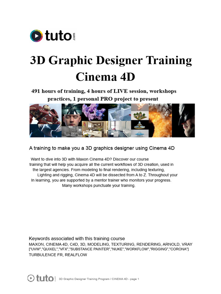 3D Graphic Designer Training - Cinema 4D | PDF | 3 D Computer Graphics ...