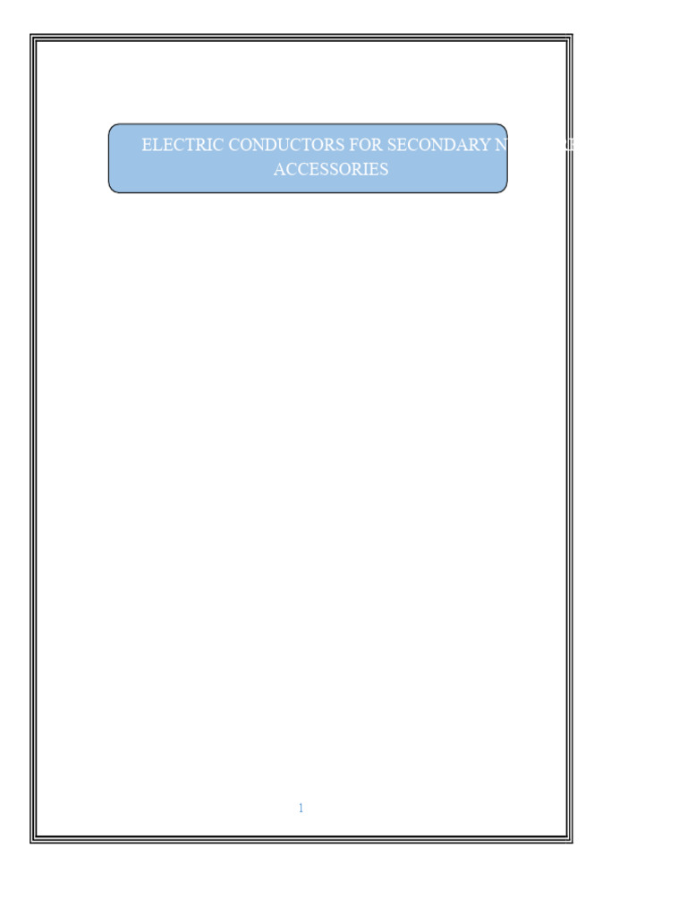 Electric Conductors for Secondary Networks | PDF | Electrical Conductor ...